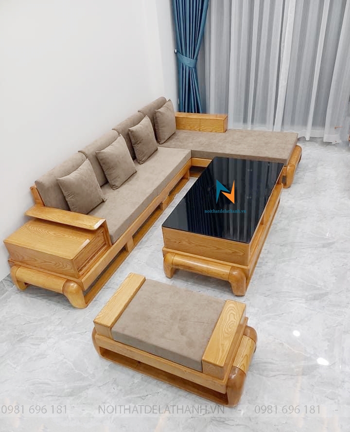 SOFA GỖ CHO PHÒNG KHÁCH NHỎ - Nội thất Đê La Thành