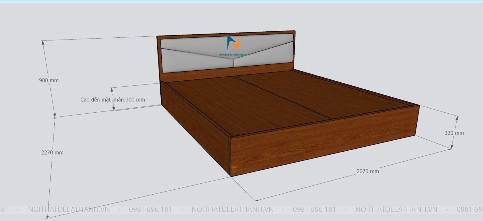 Giường 2m2 x 2m [Chiếc Giường Rộng Siêu Đẹp] - Nội thất Đê La Thành